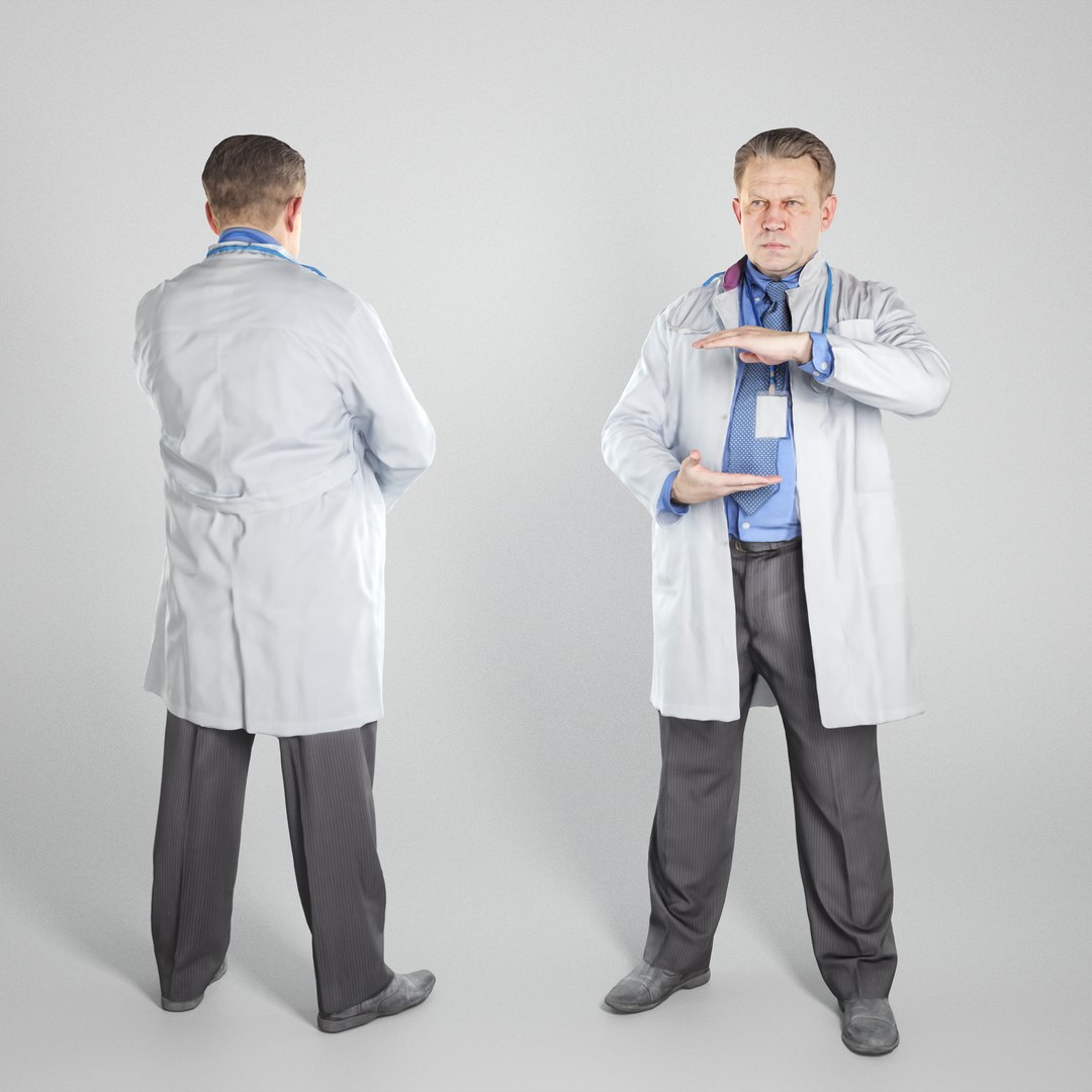 3D adult man medical doctor model - TurboSquid 1597136