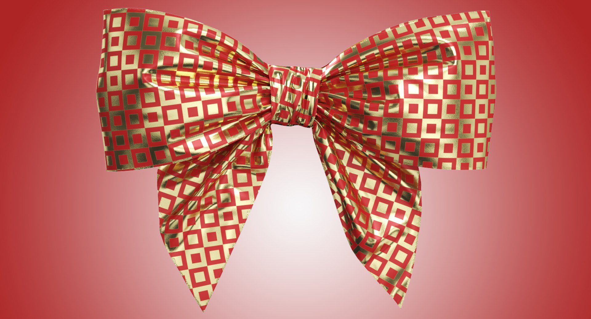 Red Gold Bow 04 3D Model - TurboSquid 1414963
