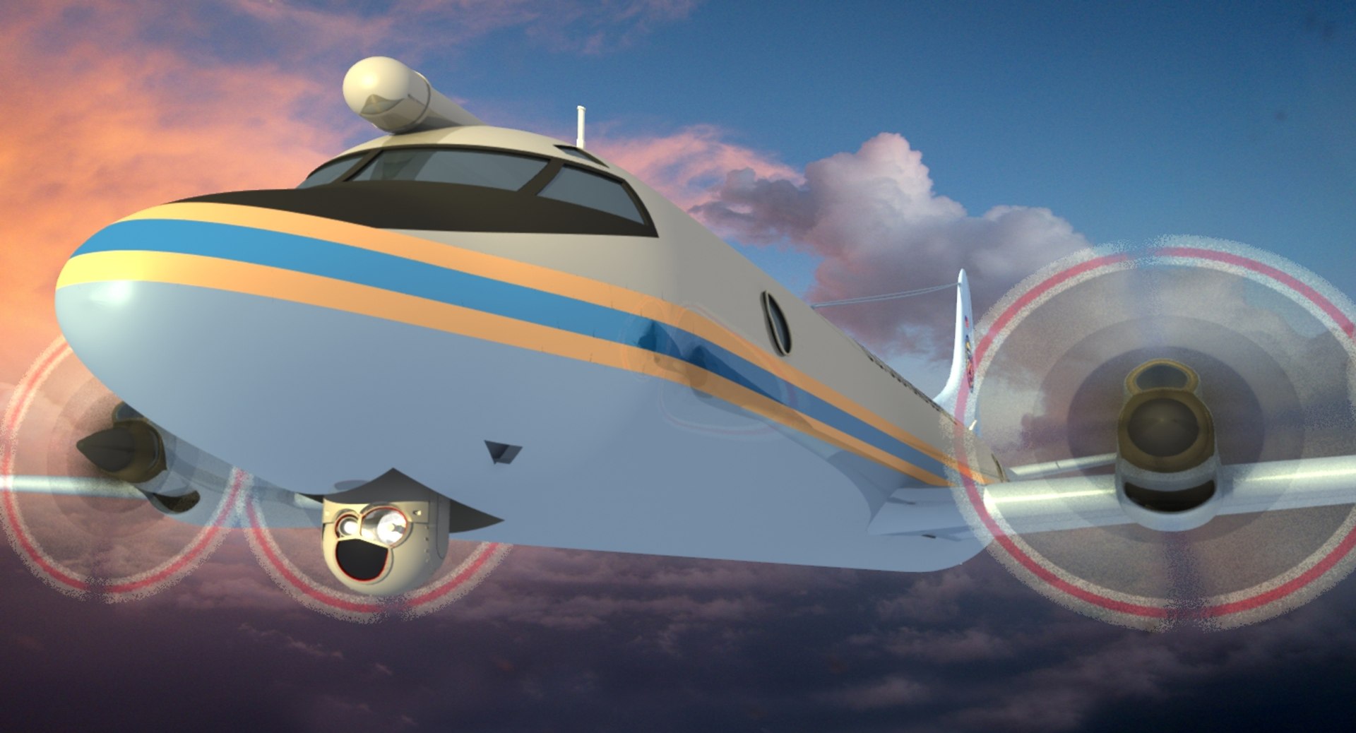 United States P-3 Orion 3d Model