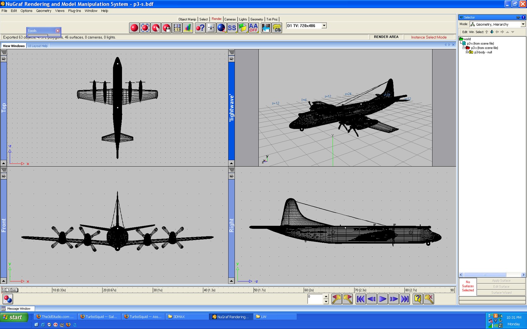 United States P-3 Orion 3d Model