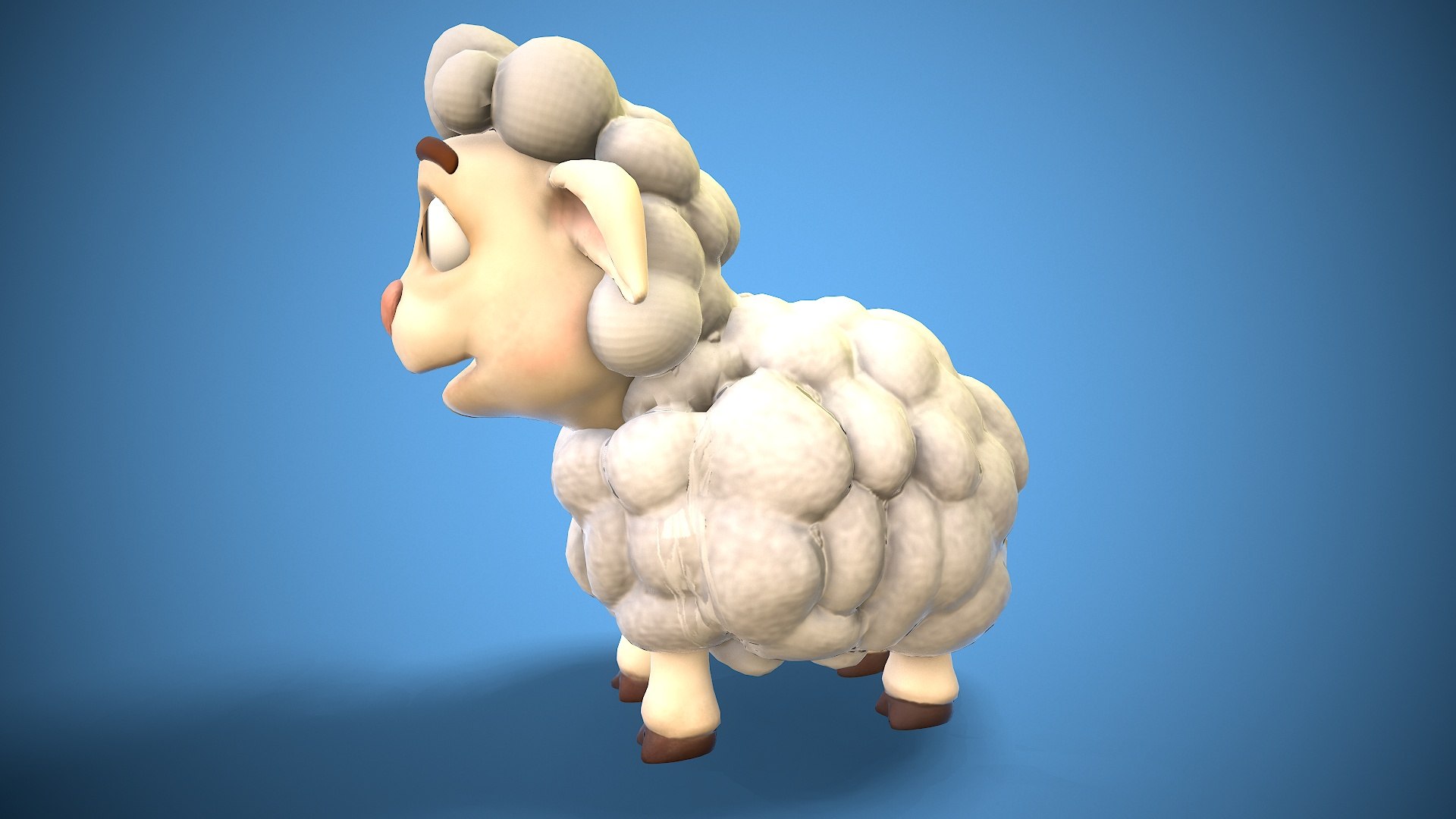 3D Cartoon Little Sheep Model - TurboSquid 2152382