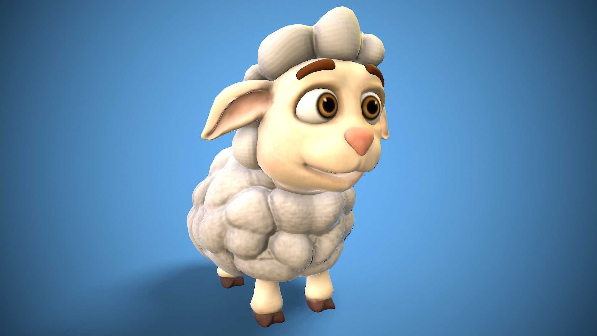 3D Cartoon Little Sheep Model - TurboSquid 2152382
