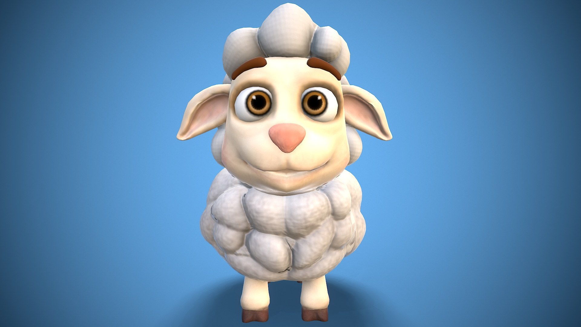 3D Cartoon Little Sheep Model - TurboSquid 2152382