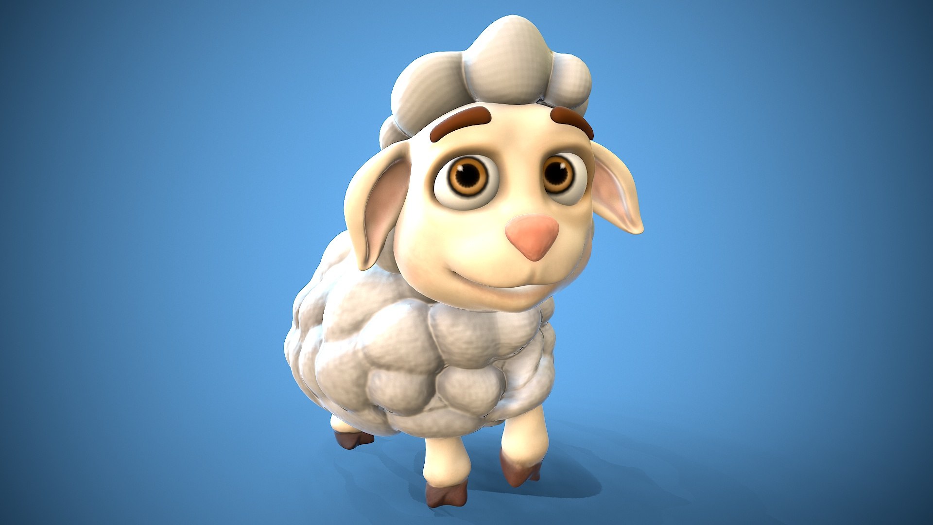3D Cartoon Little Sheep Model - TurboSquid 2152382