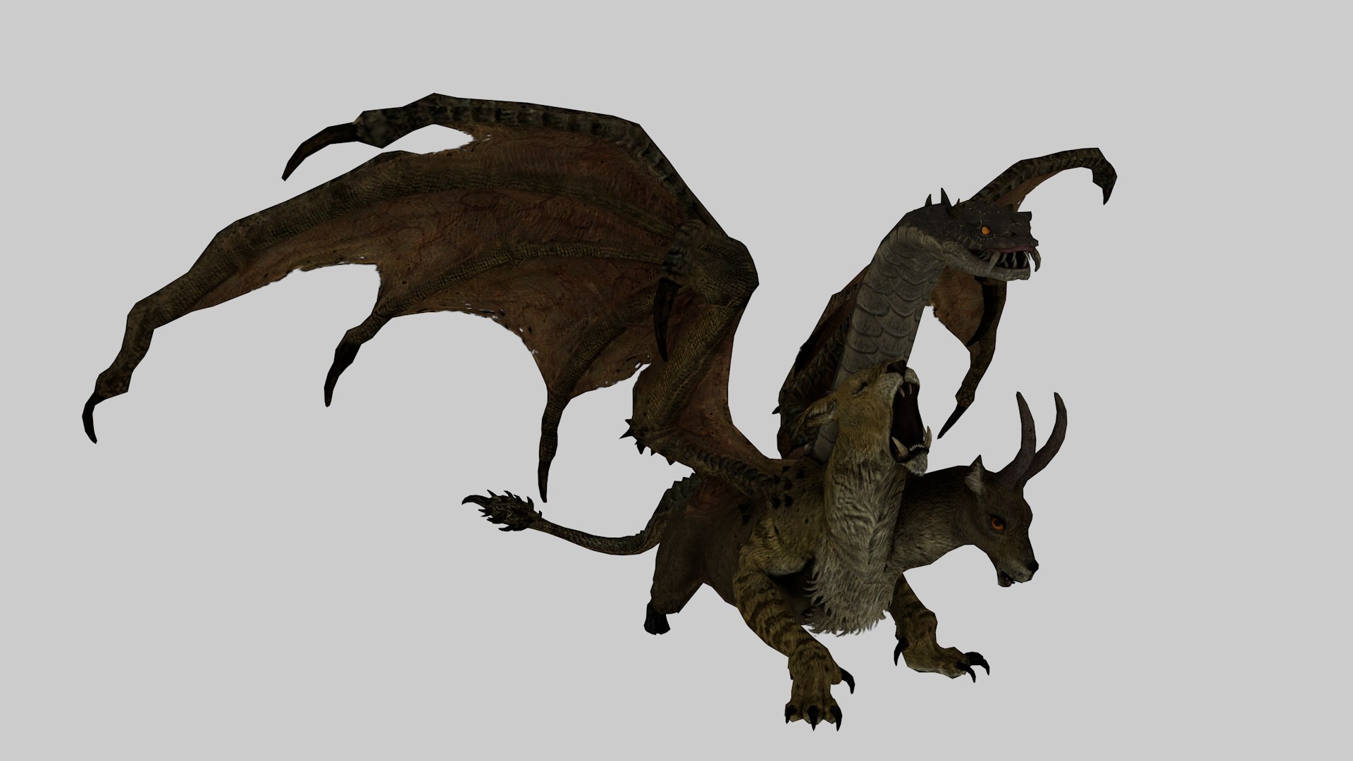 Mythical Chimera 3D Model Armored Beast With Wings 3D Model ...