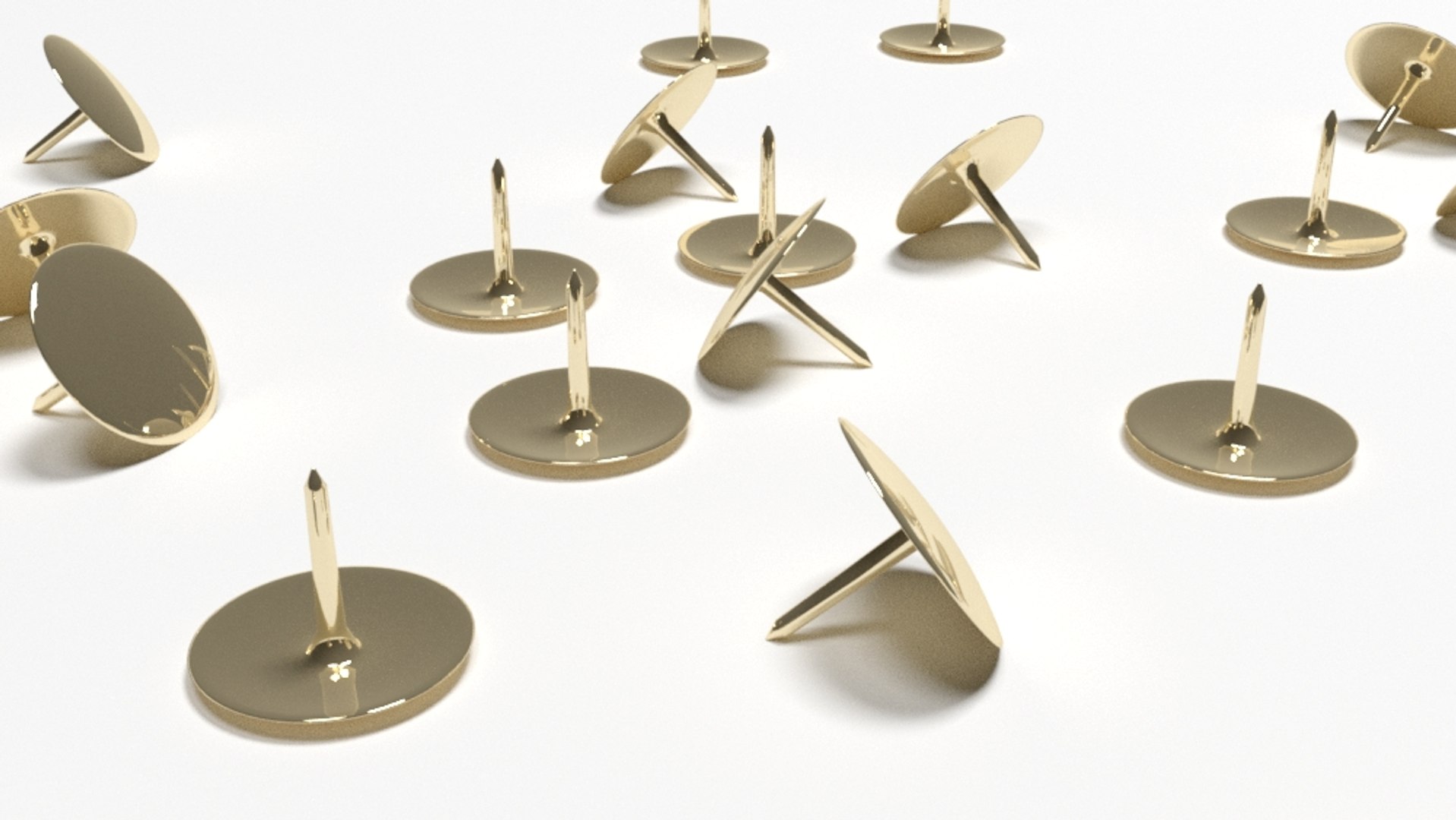 Drawing pins tacks model - TurboSquid 1594621