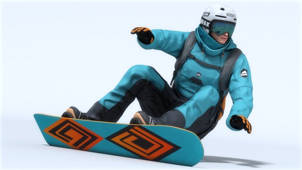 Snowboarder animation 3D model - TurboSquid 1695799