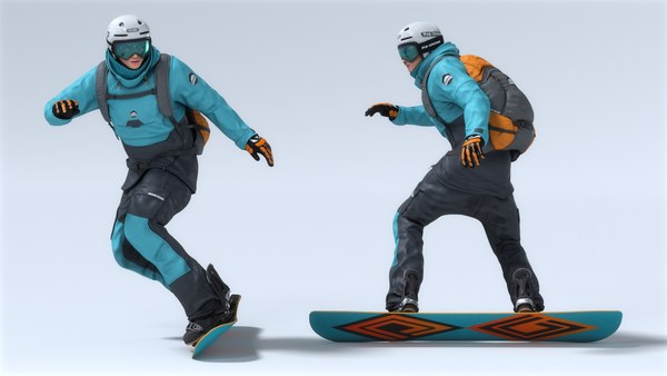 Snowboarder animation 3D model - TurboSquid 1695799