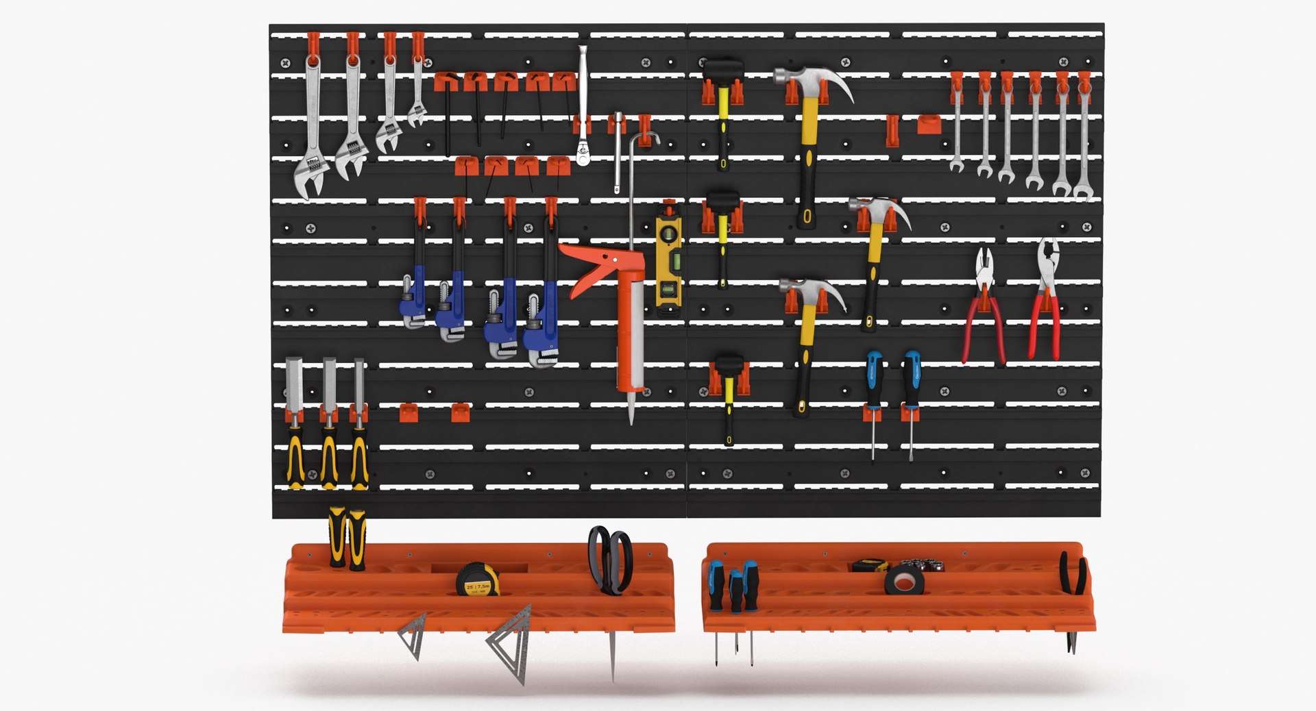 Tool Wall Unit Clean And Dirty 3D Model - TurboSquid 2136270
