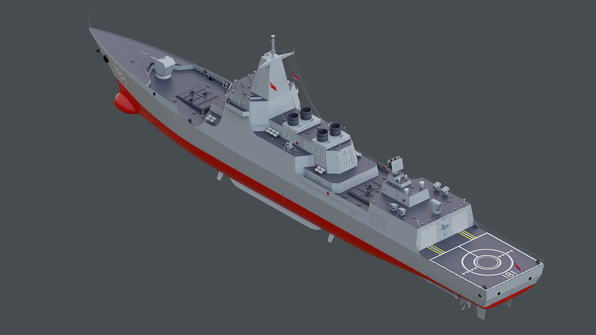 Chinese Navy Type 055 Destroyer 3D Model - TurboSquid 2392788
