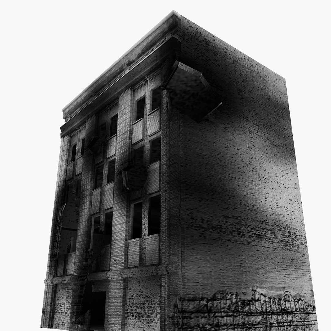 damaged building 3d model