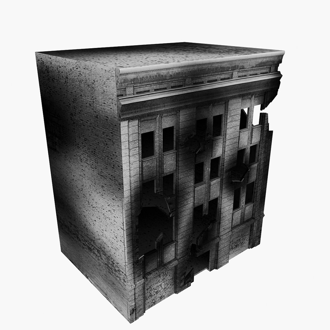 damaged building 3d model