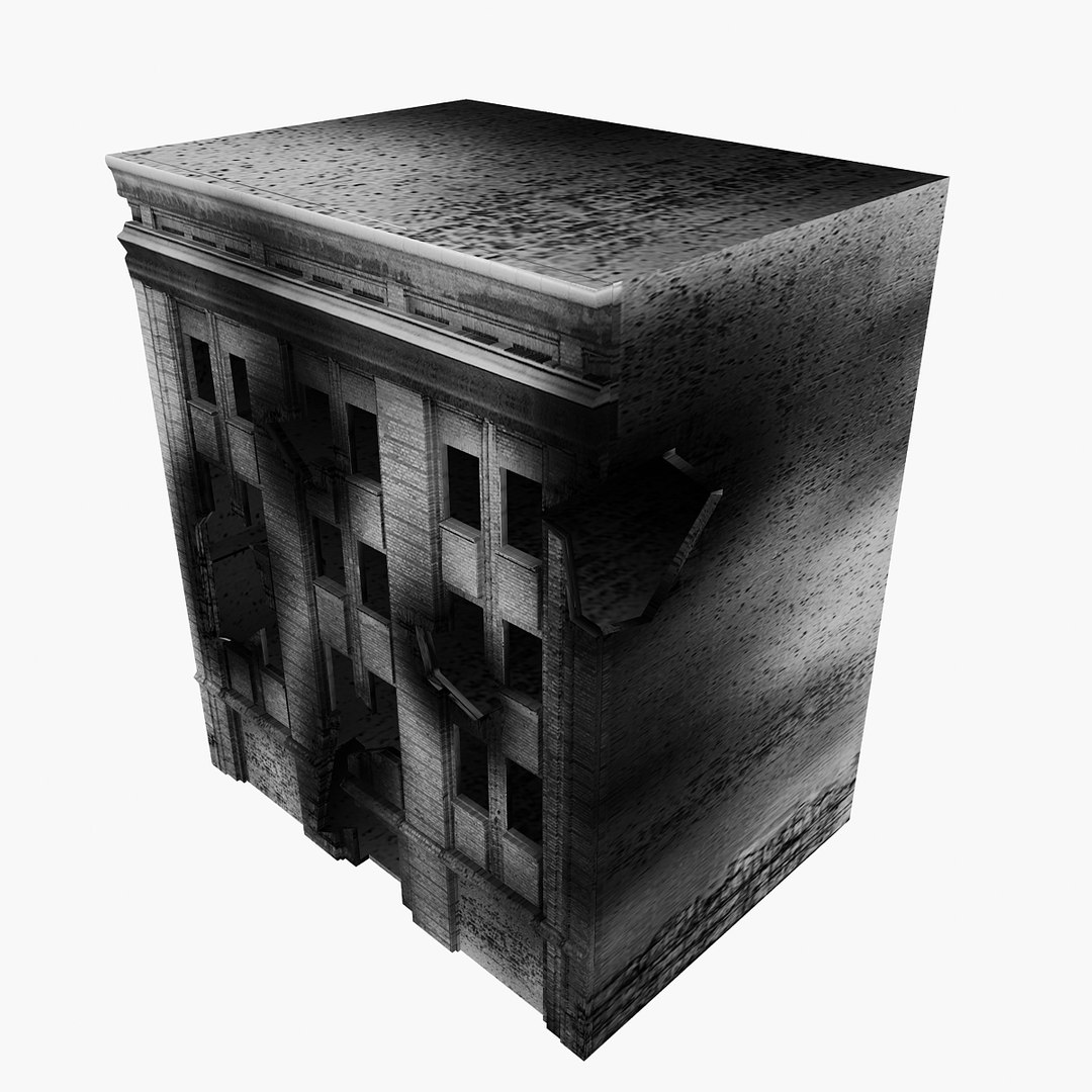 damaged building 3d model