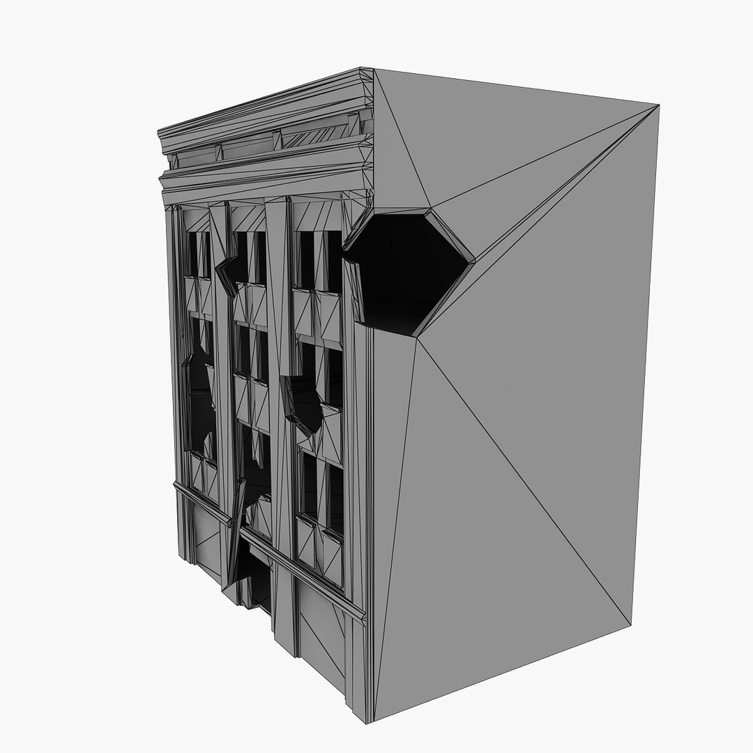 damaged building 3d model