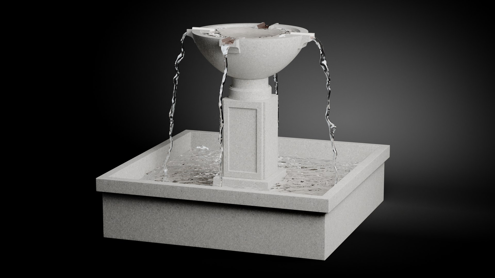 3D Park Modern Fountain Model - TurboSquid 2051808