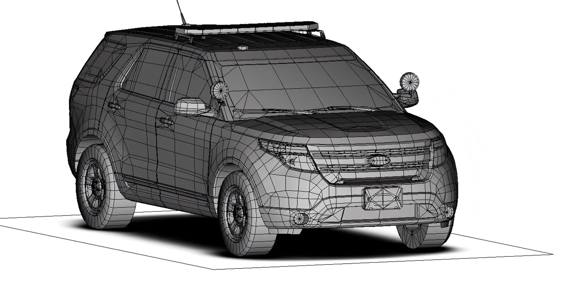 3D model Ford Explorer 2014 Mk V Police Interceptor with Simple ...