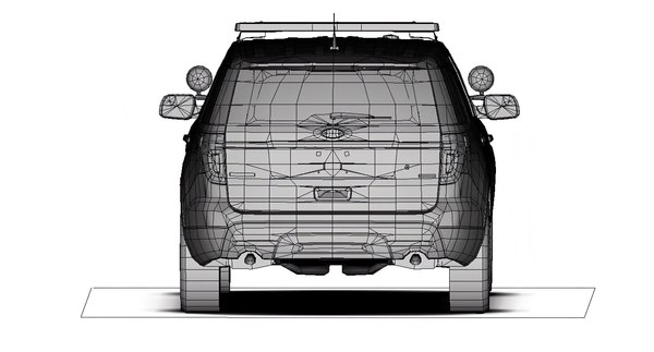 3D model Ford Explorer 2014 Mk V Police Interceptor with Simple ...