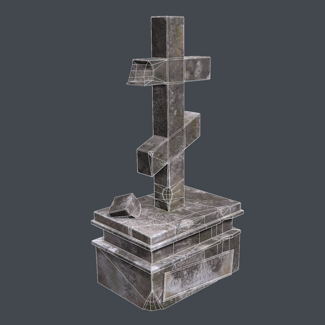 3d gravestone ready unity model