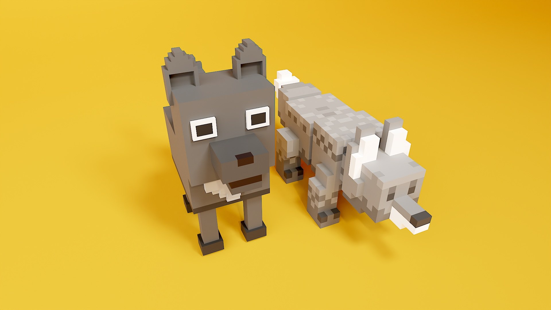 Wolf Voxel 3d Model 3D - TurboSquid 2182634