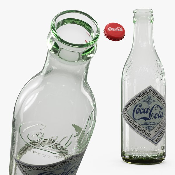 Vintage Coca Cola Papieretikett Flasche leer 1900er Jahre leer grün 3D ...