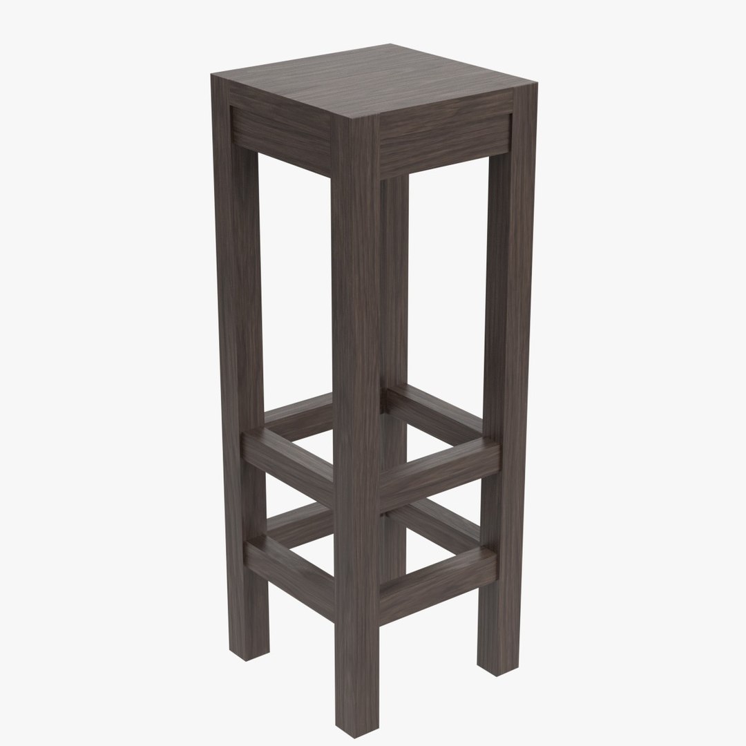 Wooden high stool 3D - TurboSquid 2123812
