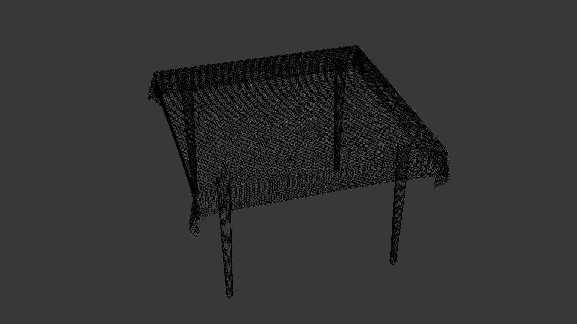 Square Shaped Table With Animated Tablecloth 3D Model - TurboSquid 2258758