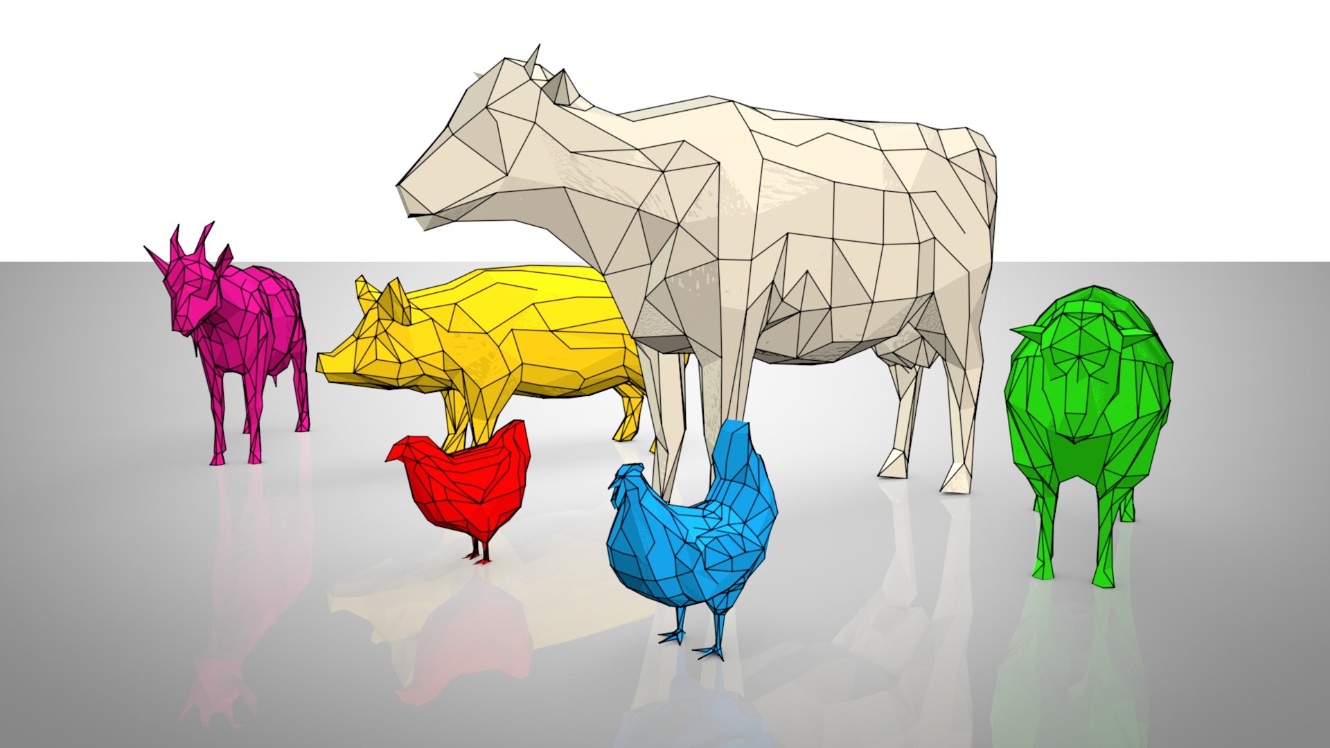 Domestic Farm Animals Model - TurboSquid 1700189