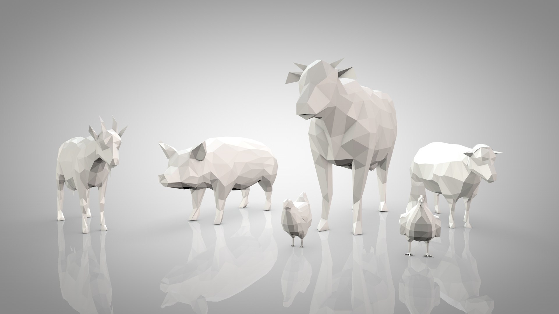 Domestic Farm Animals Model - TurboSquid 1700189