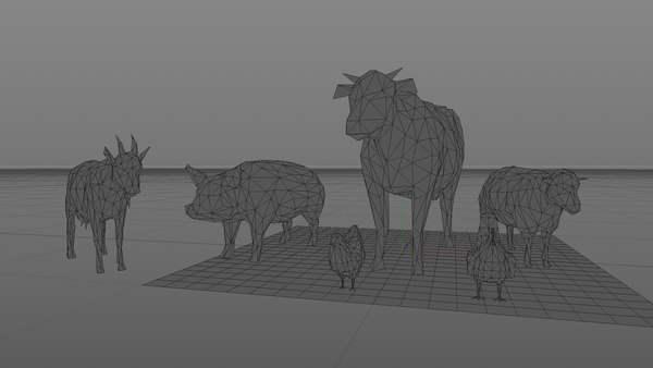 Domestic farm animals model - TurboSquid 1700189
