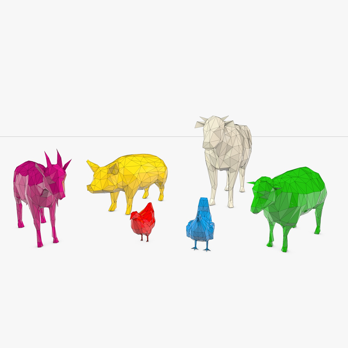 Domestic farm animals model - TurboSquid 1700189