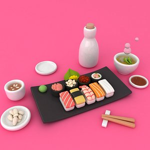3D Model Sushi - Sushi Set - TurboSquid 2034885