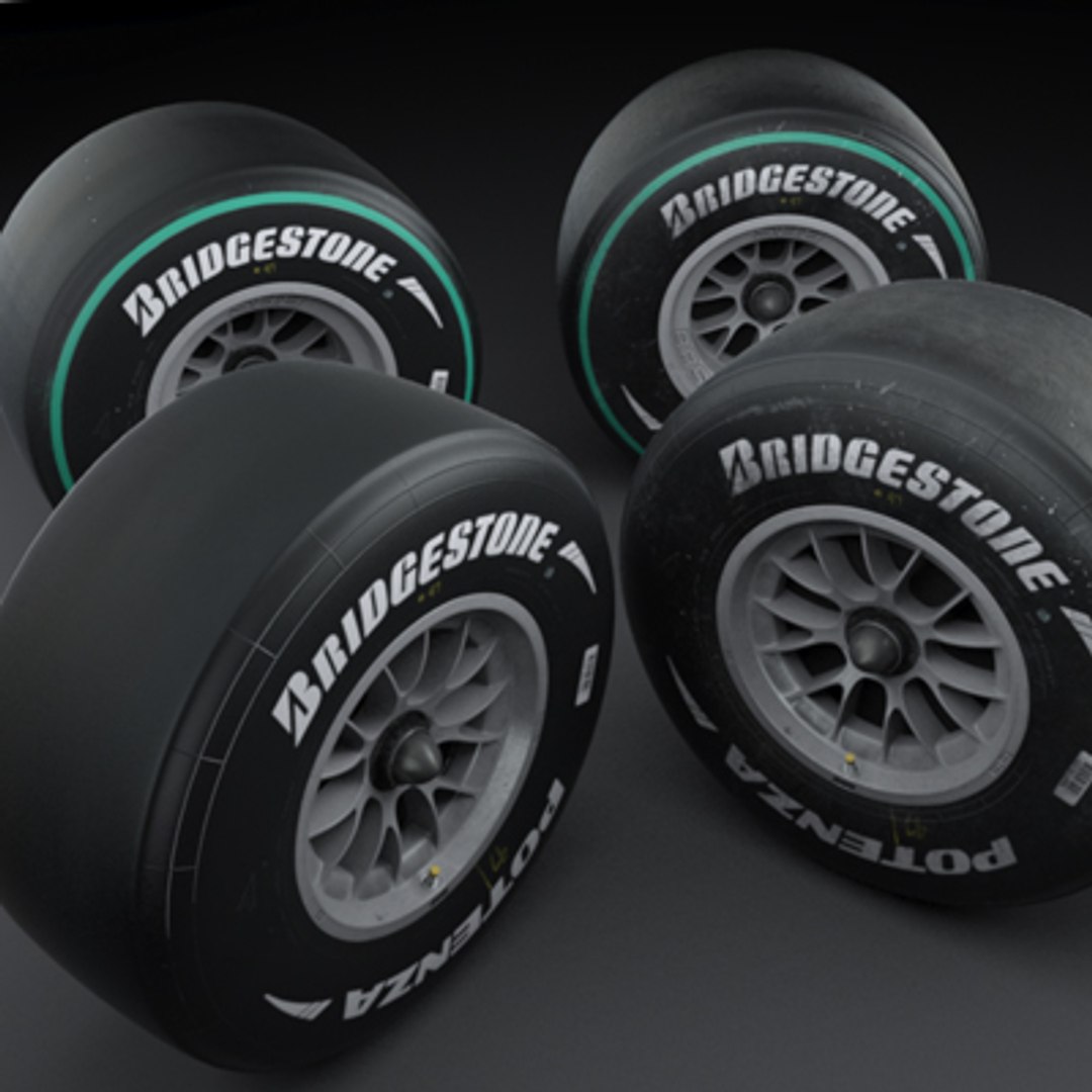 2010 Formula 1 Wheels 3d Model