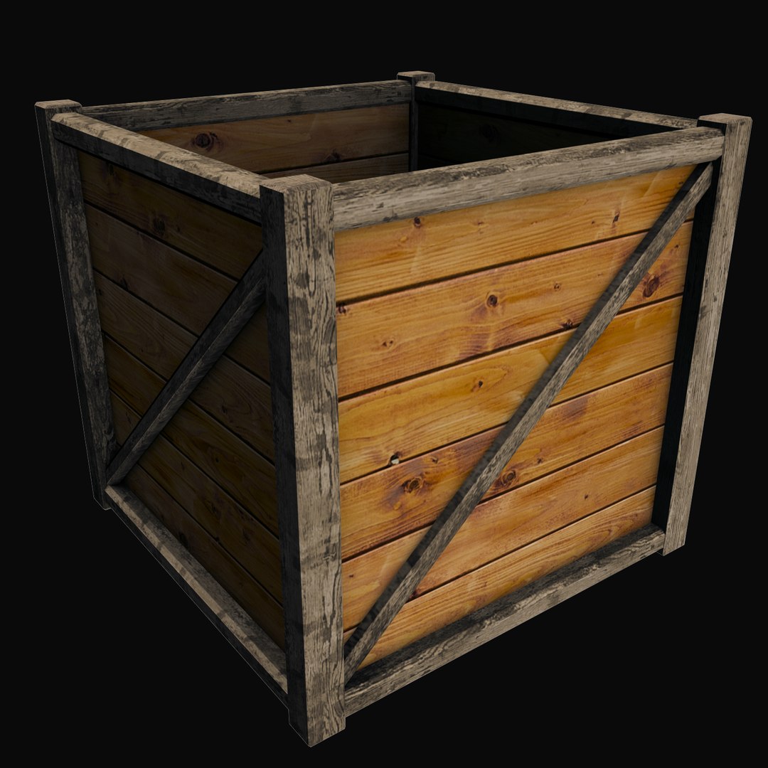 3d model wooden packing box