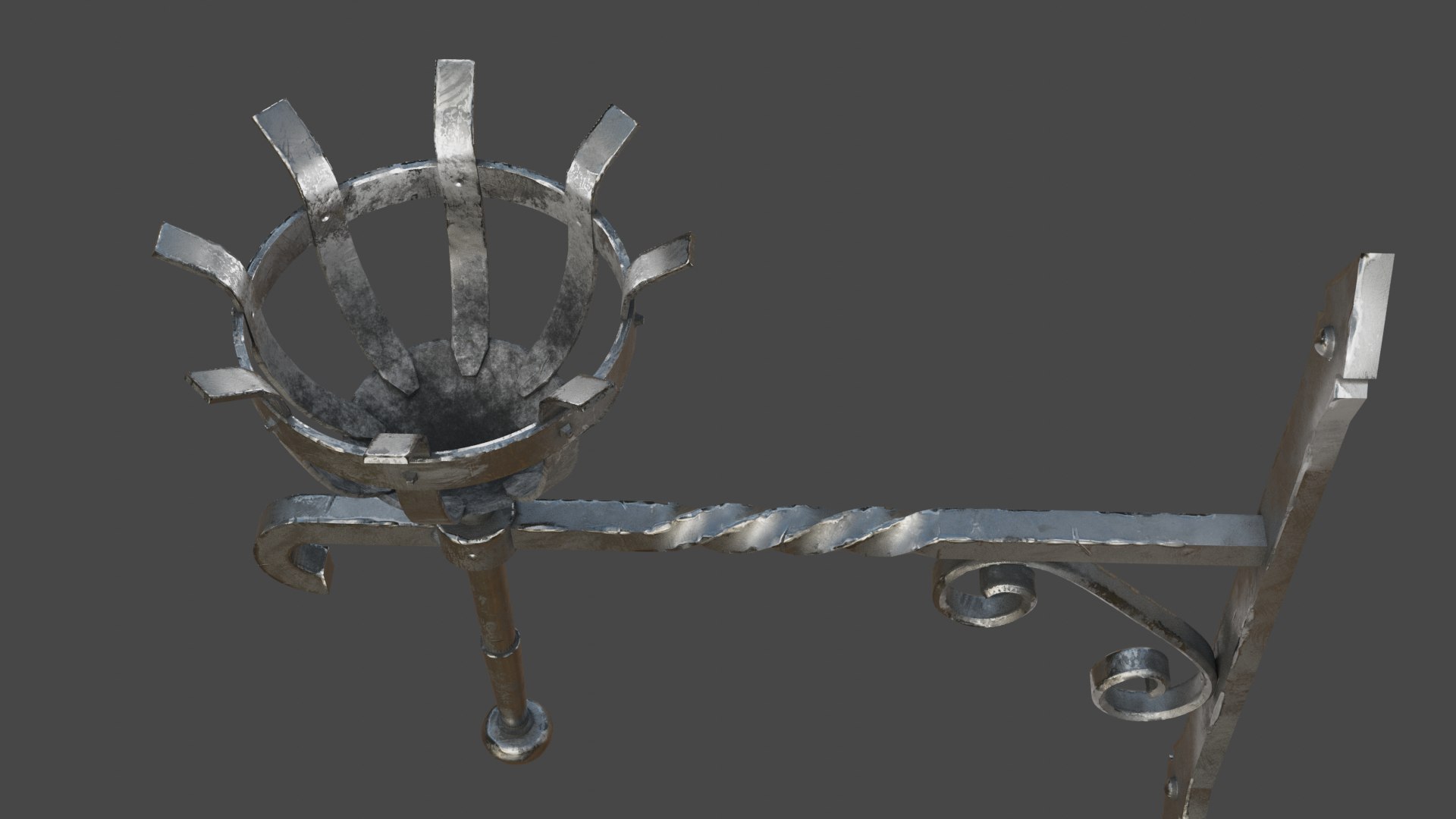 3D Model Medieval Gothic Wall Torch Light - TurboSquid 1483646