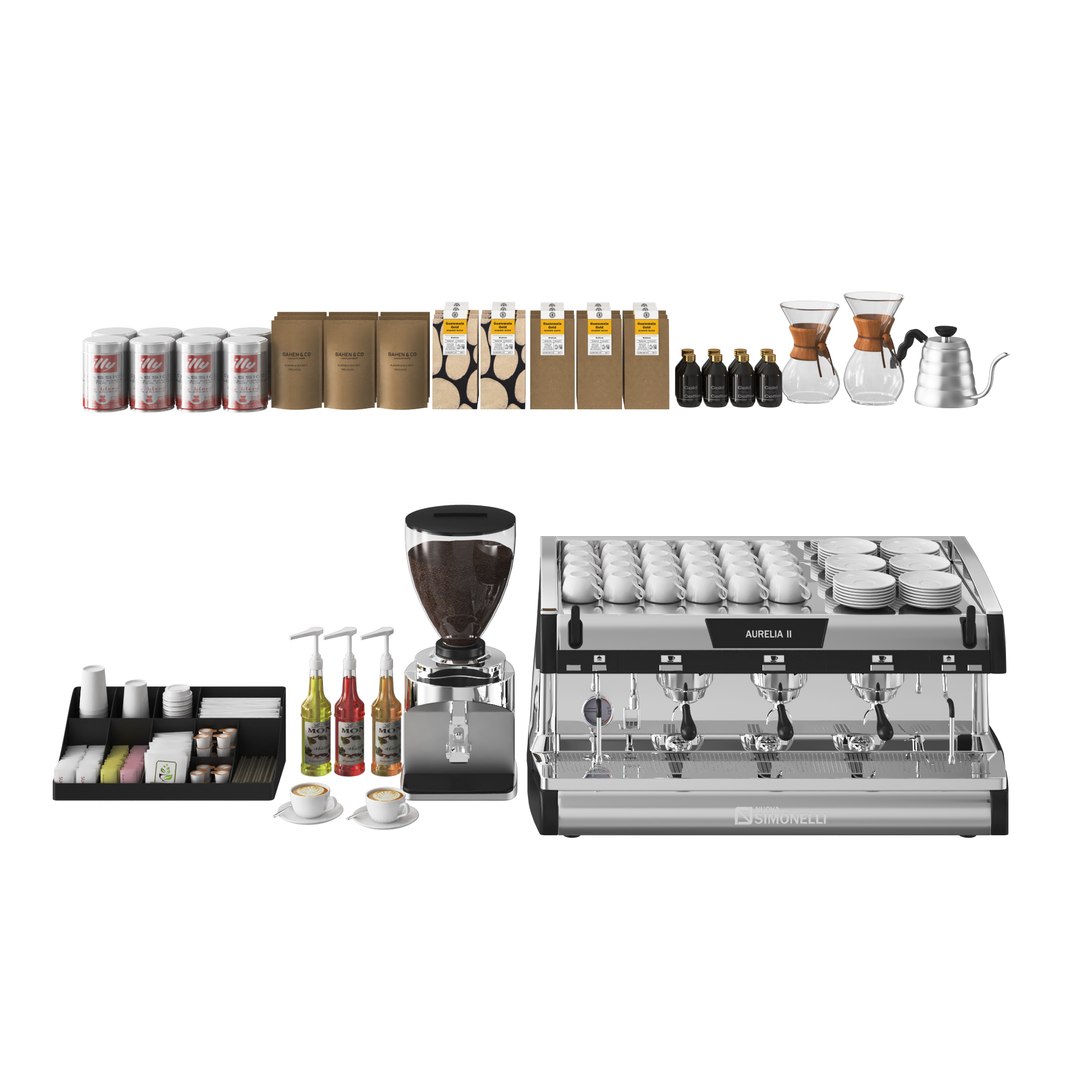 3D Set Coffee Shop Model - TurboSquid 1546754