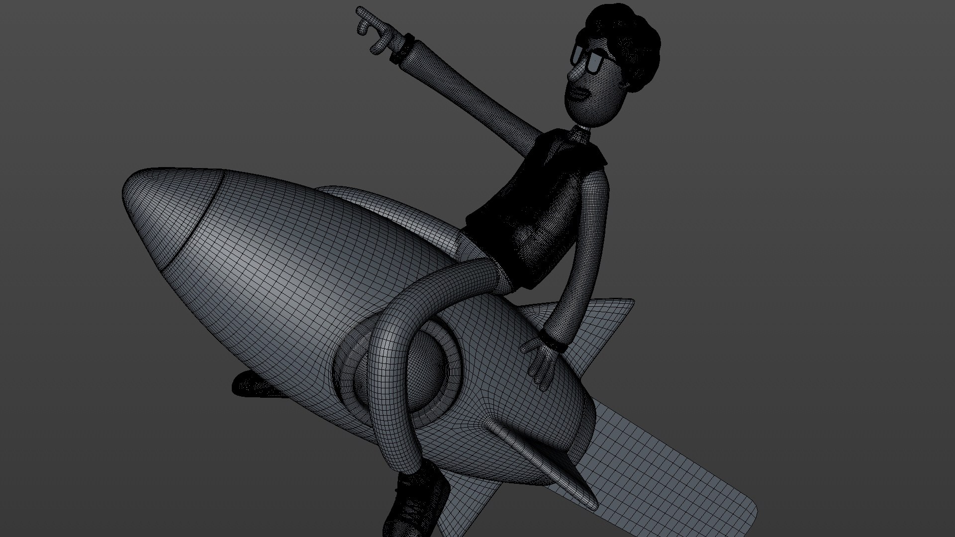 Man On The Flying Rocket 3d Model 3D Model - TurboSquid 1805971