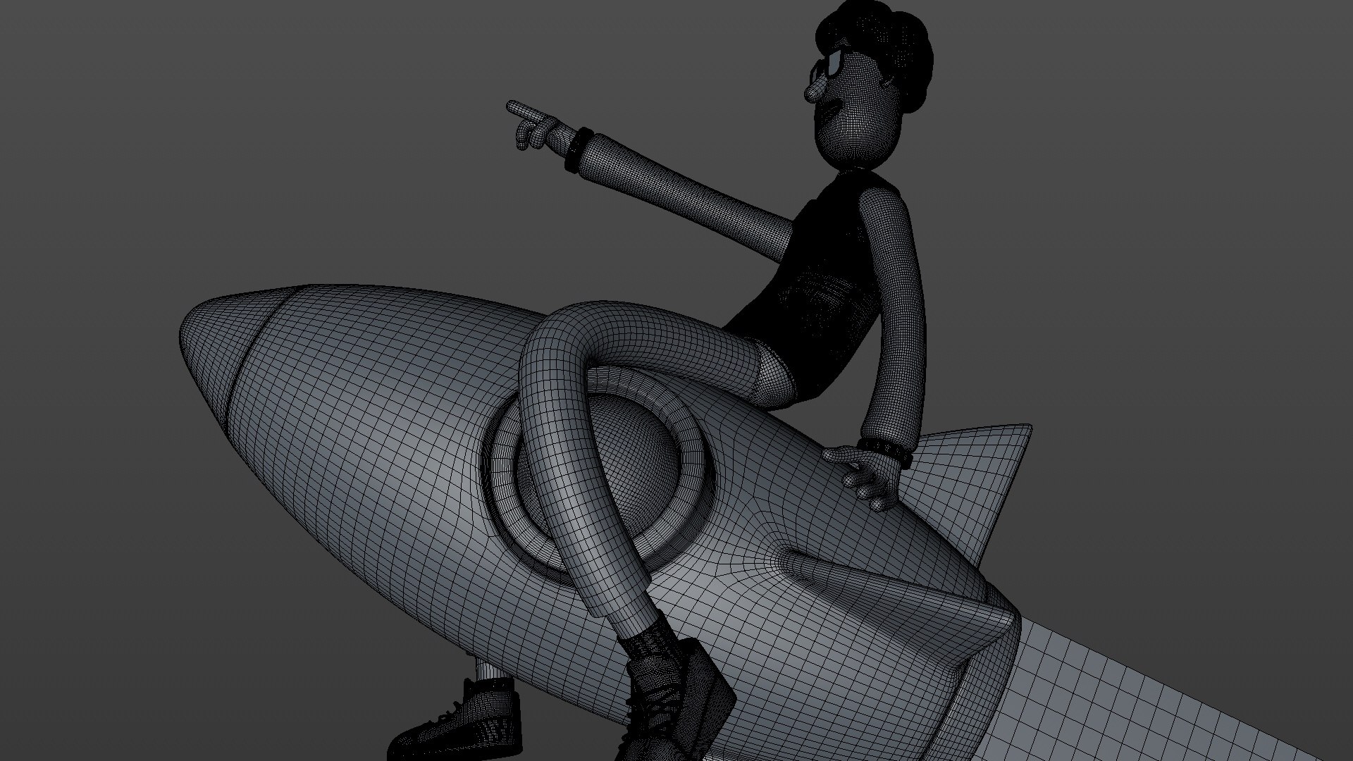 Man On The Flying Rocket 3d Model 3D Model - TurboSquid 1805971