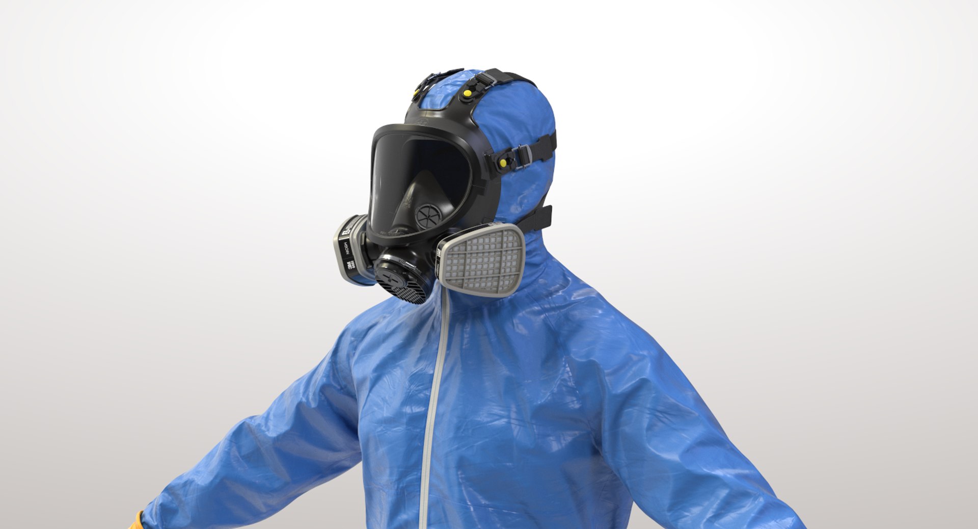 Blue hazmat worker clothes 3D model - TurboSquid 1169051