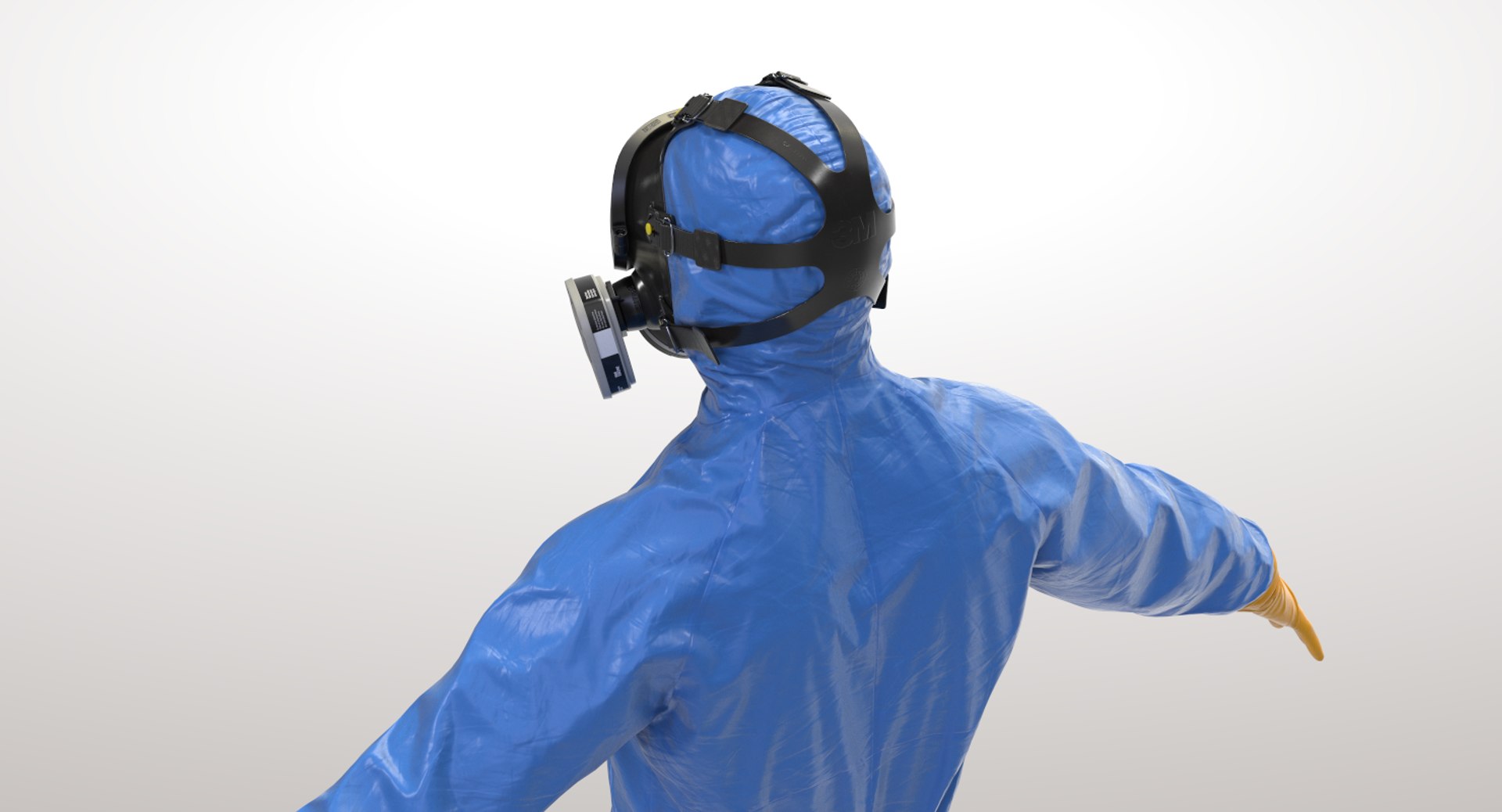 Blue hazmat worker clothes 3D model - TurboSquid 1169051