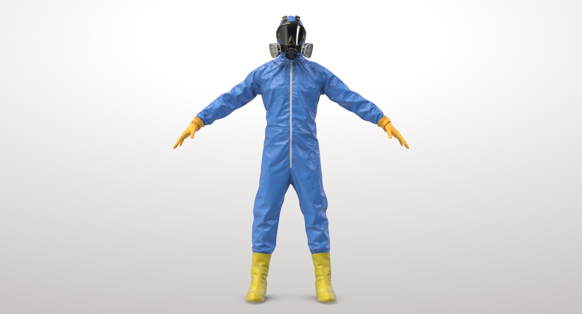 Blue hazmat worker clothes 3D model - TurboSquid 1169051