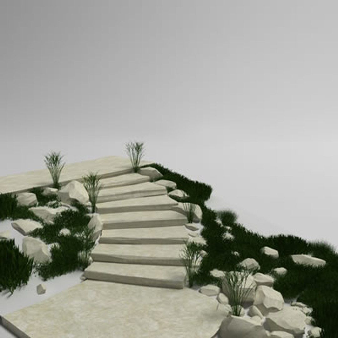 3d Model Natural Stone Stair