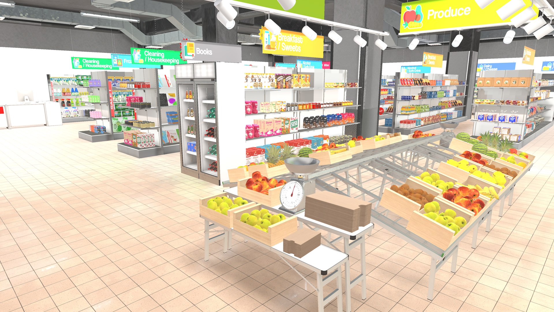 3D Model Modern Supermarket Texture - TurboSquid 2329475