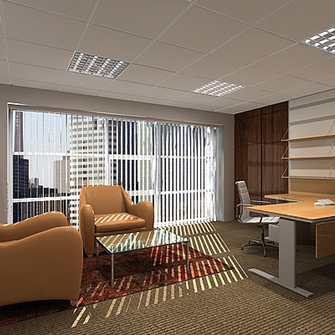 Office Interior Scene 3d Model