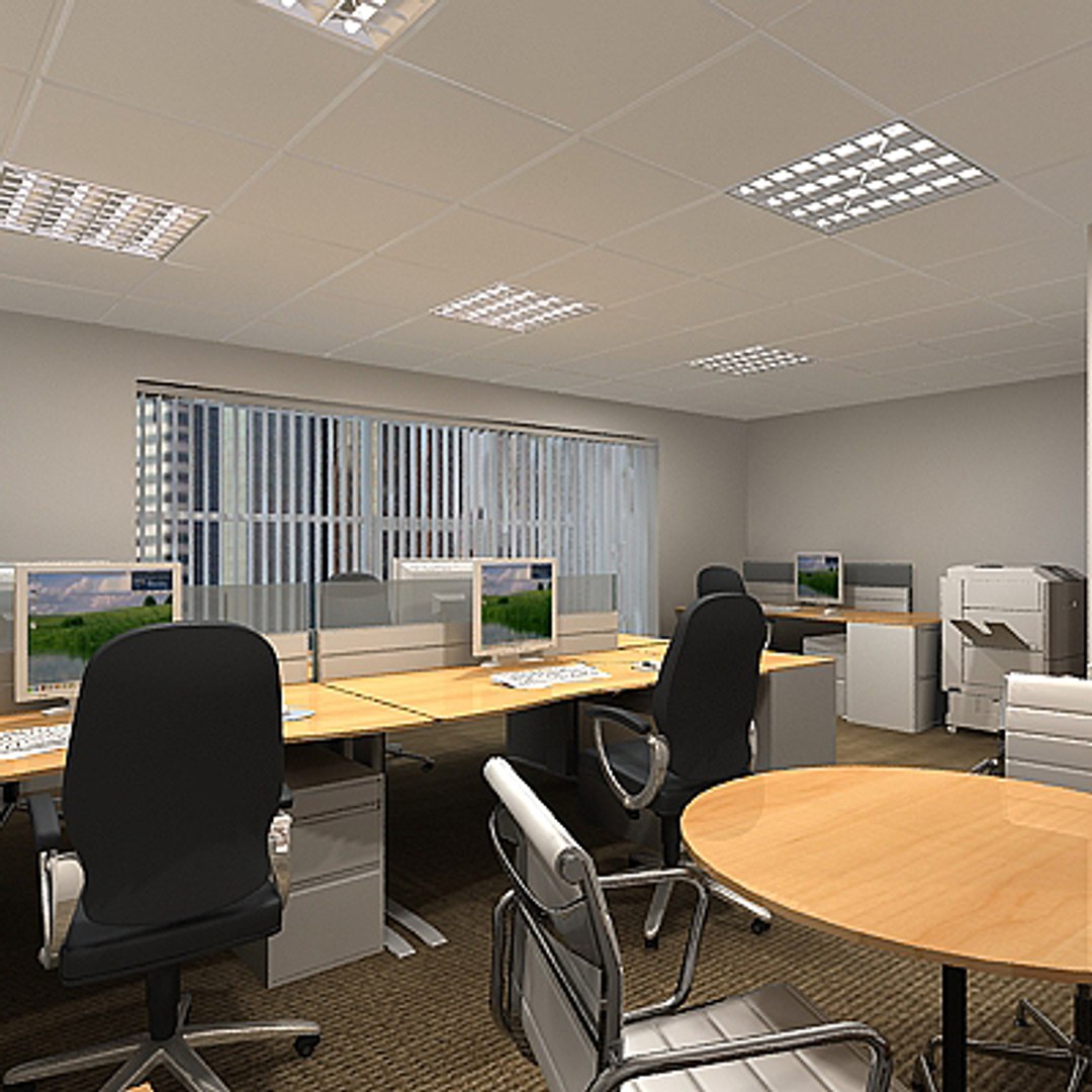 Office Interior Scene 3d Model