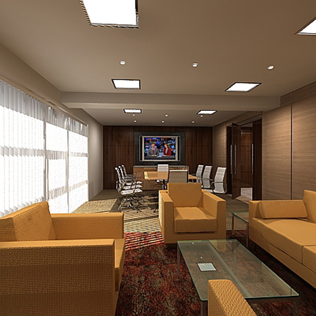 Office Interior Scene 3d Model