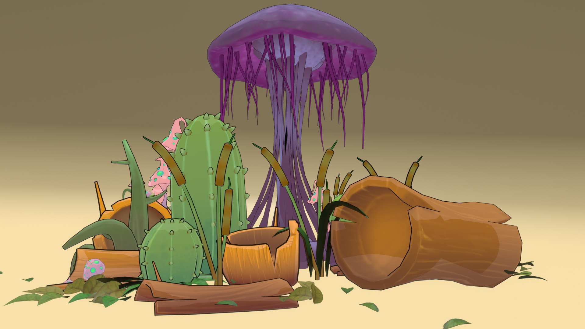 3D Fantasy Foliage Toon Handpainted Lowpoly - TurboSquid 2218301