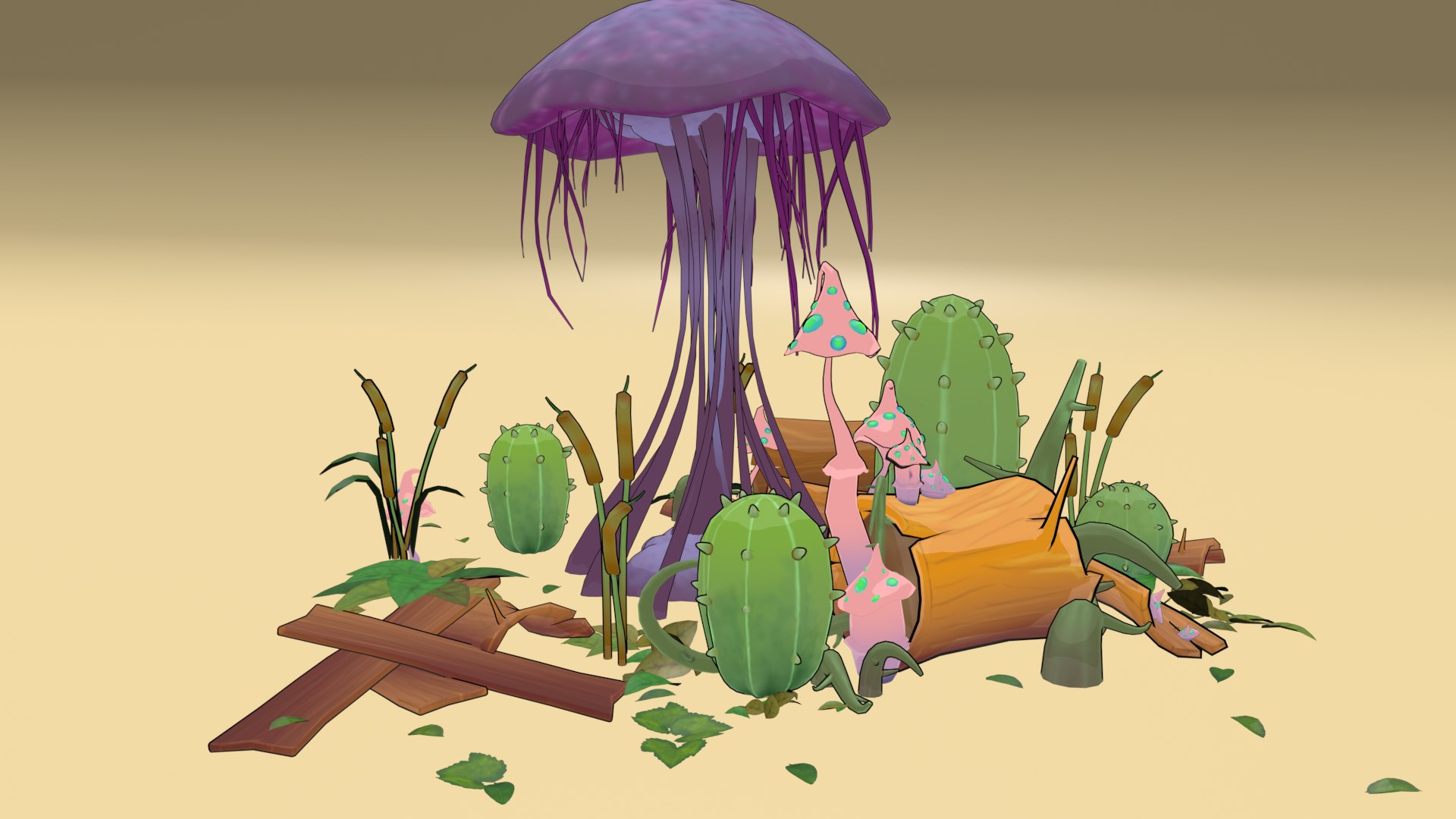 3D Fantasy Foliage Toon Handpainted Lowpoly - TurboSquid 2218301