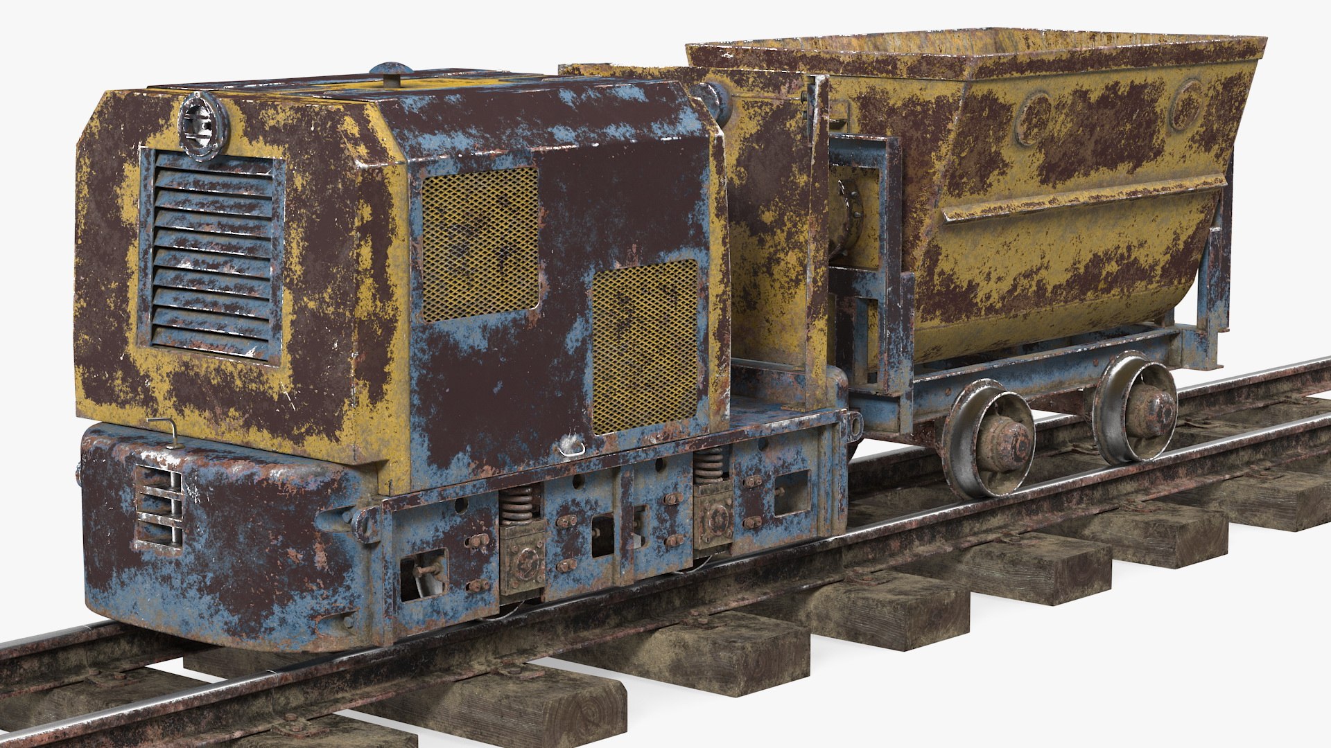 Mining locomotive minecart railway 3D model - TurboSquid 1511238