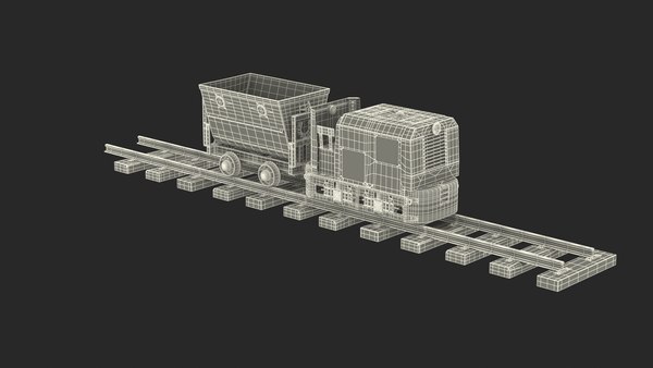 Mining locomotive minecart railway 3D model - TurboSquid 1511238