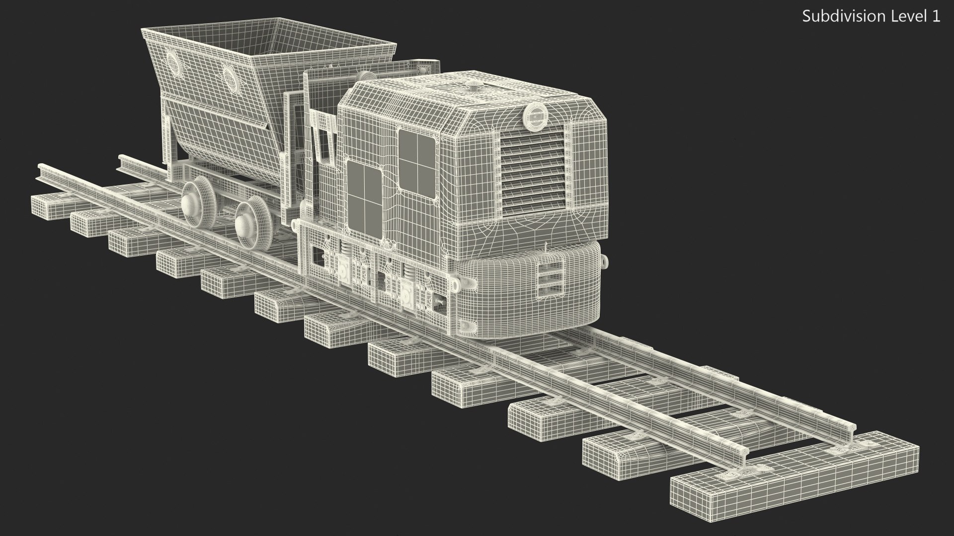 Mining locomotive minecart railway 3D model - TurboSquid 1511238